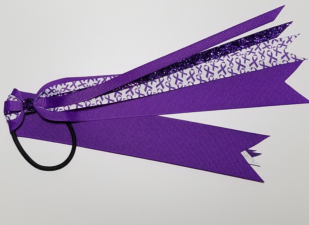 Purple Awareness Ribbon Ponytail Streamer *you Choose Length* - Etsy