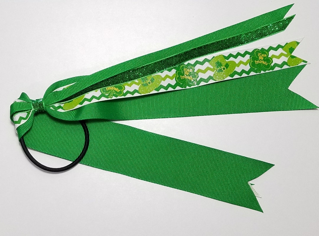 St. Patrick Ponytail Streamer *you Choose Solid Ribbon Color & Length ...