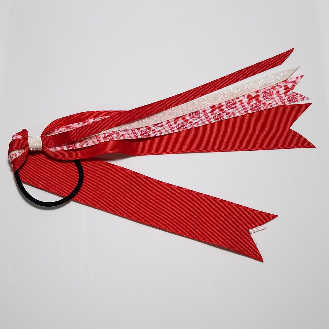 Candy Cane Glitter Ponytail Streamer - Etsy