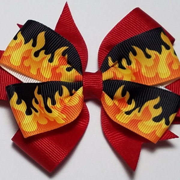 Flames Cheer Bow - Etsy