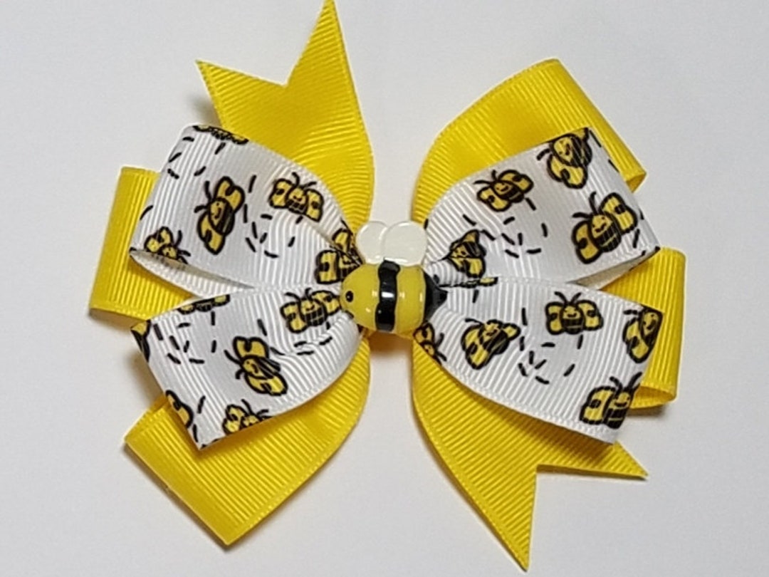 3.5" Bee Hair Bow *you Choose Solid Bow Color* - Etsy