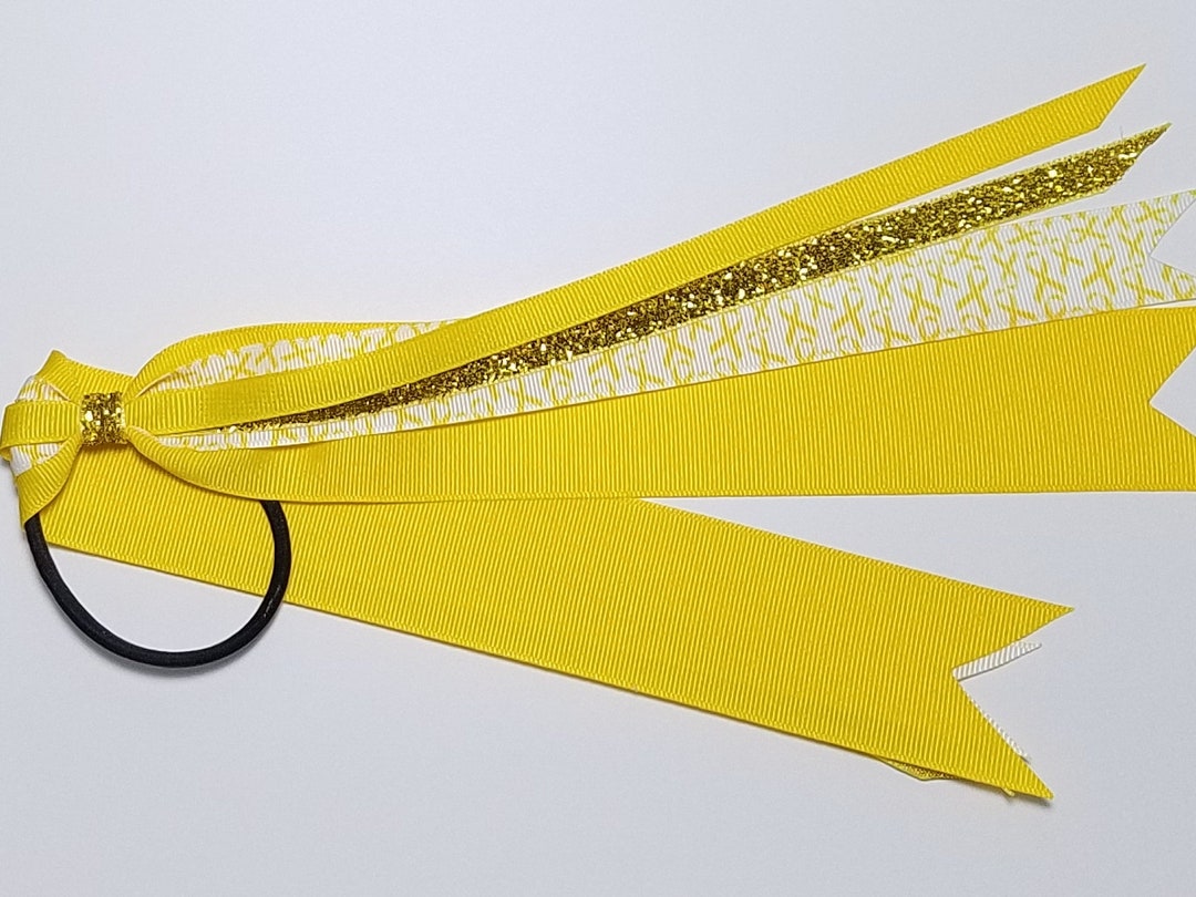 Yellow Awareness Ribbon Ponytail Streamer - Etsy