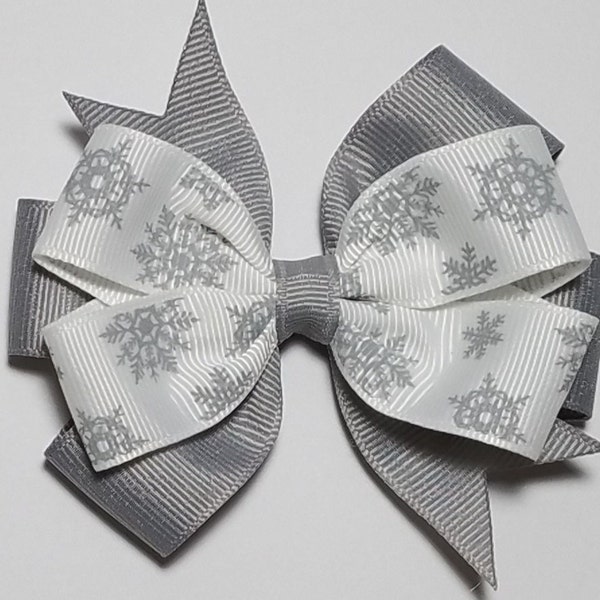 Snowflake Hair Bow - Etsy