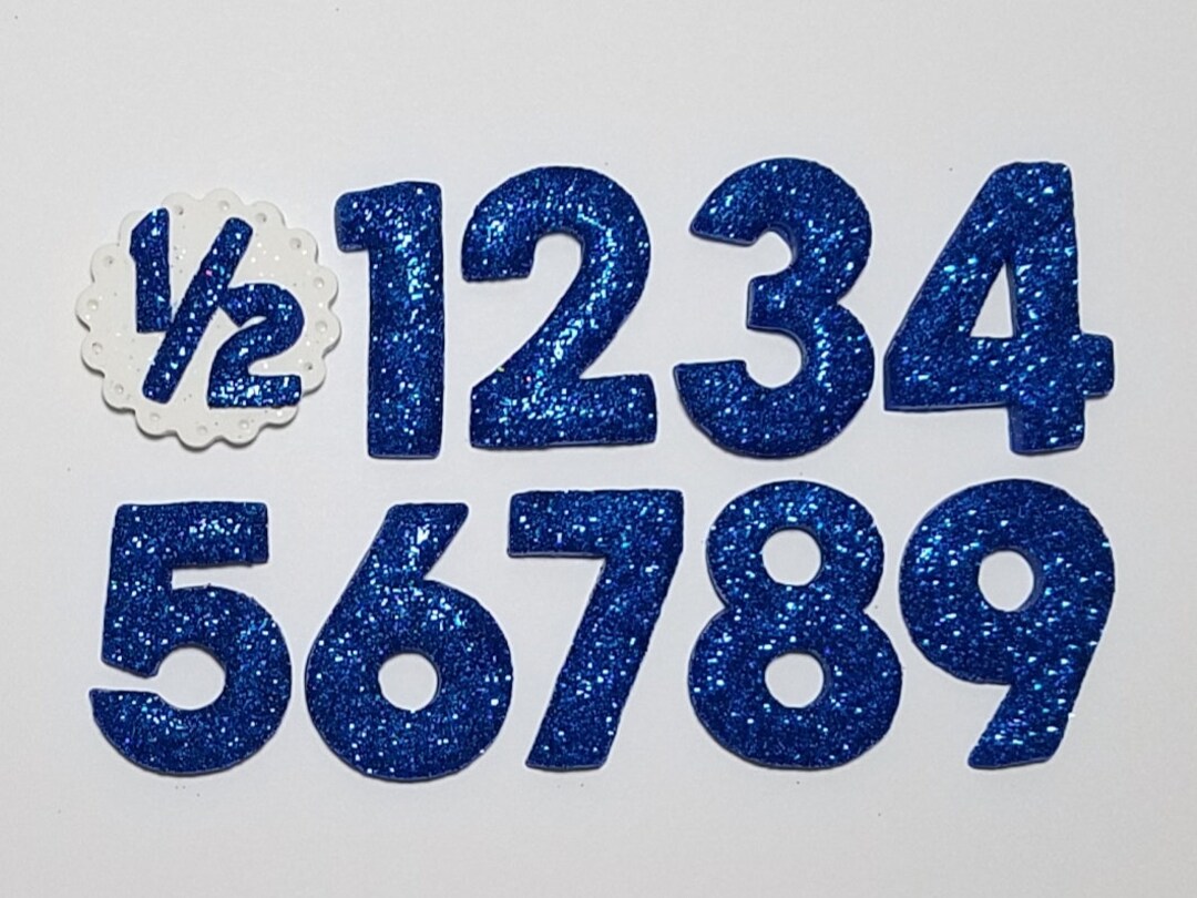 Blue Glitter Birthday Number Add On - Etsy