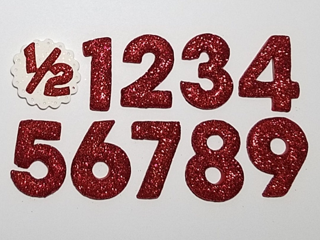 Red Glitter Birthday Number Add On - Etsy