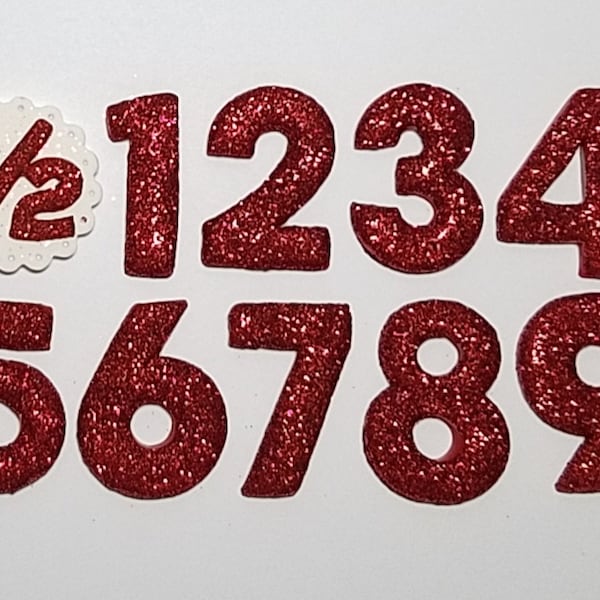 Red Glitter Number - Etsy