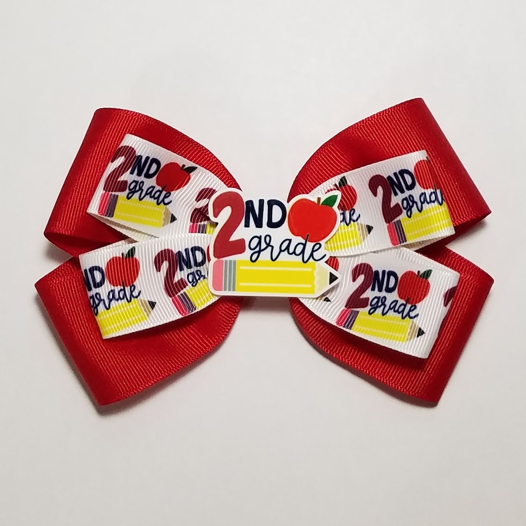 5 Inch 2nd Grade Hair Bow *you Choose Solid Bow Color* - Etsy
