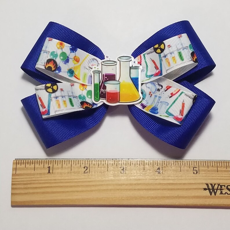 5" Science Chemistry Hair Bow *you Choose Solid Bow Color* - Etsy