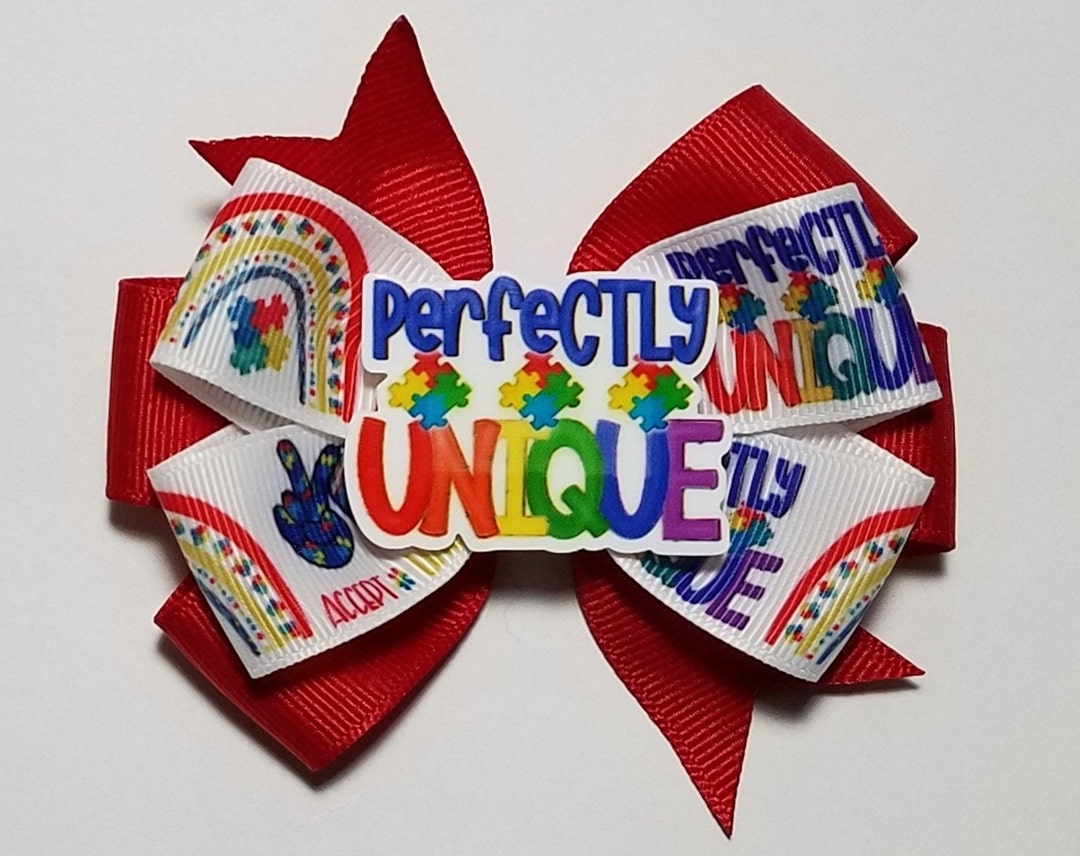 3.5 Autism Awareness Hair Bow you Choose Solid Bow - Etsy