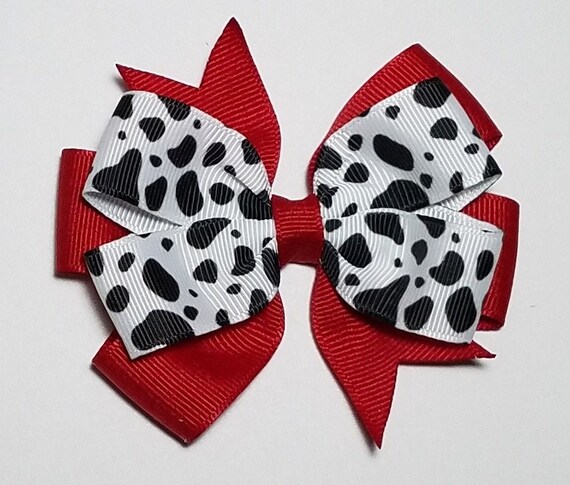 3.5 Dalmatian Puppy Spots Hair Bow you Choose Solid Bow - Etsy