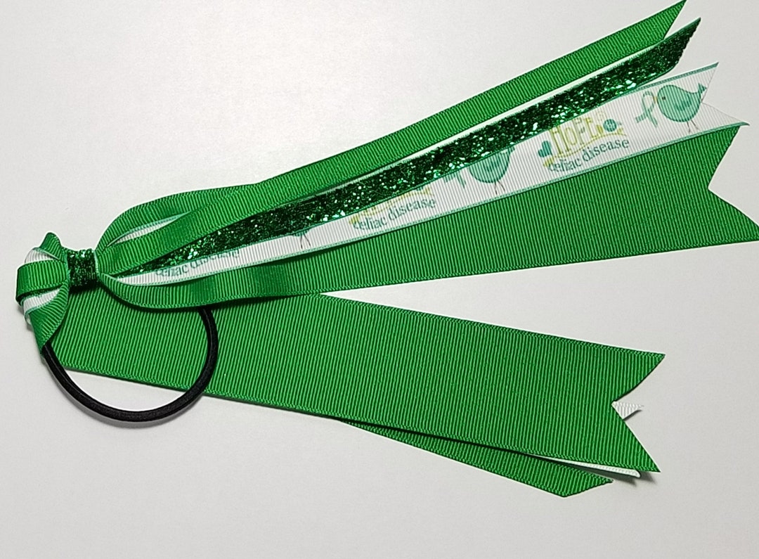 Celiac Disease Green Awareness Ribbon Ponytail Streamer *you Choose ...