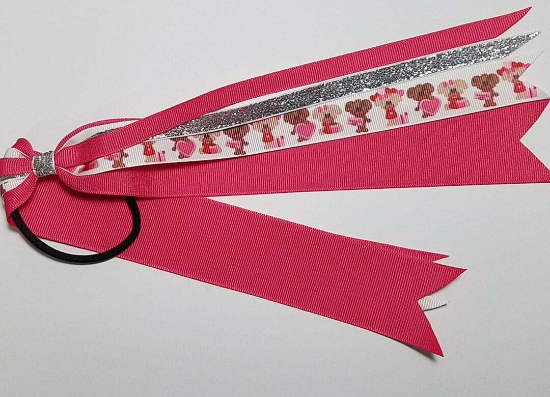 Puppy Dog Ponytail Streamer *you Choose Solid Ribbon Color- Glitter ...