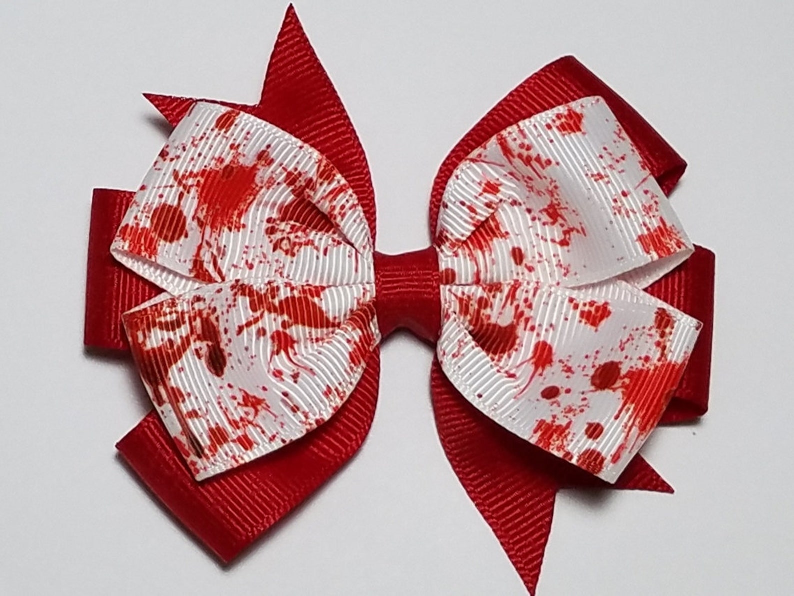 3.5 Blood Splatter Hair Bow you Choose Solid Bow Color - Etsy