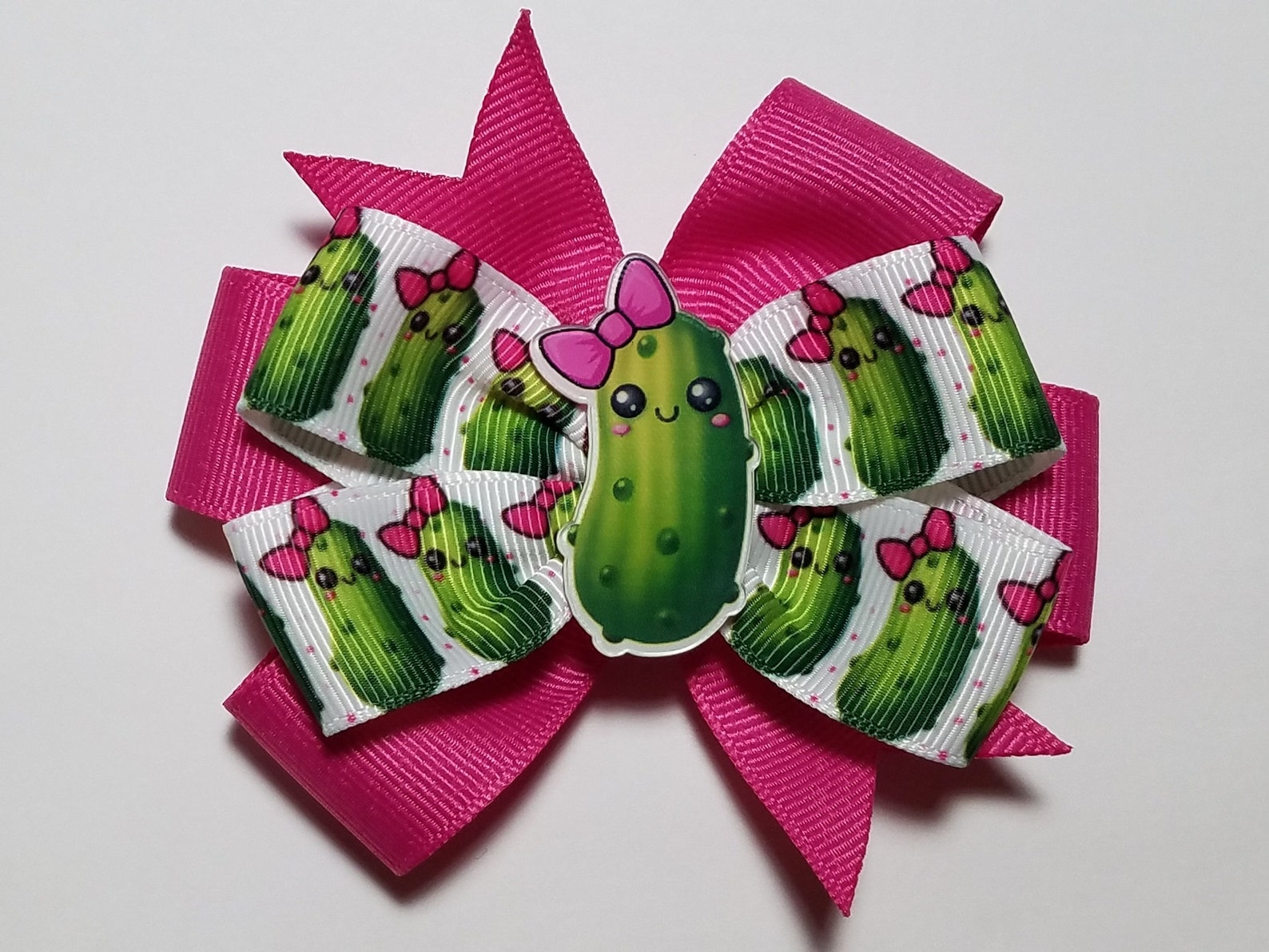 3.5 Pickle Hair Bow you Choose Solid Bow Color - Etsy