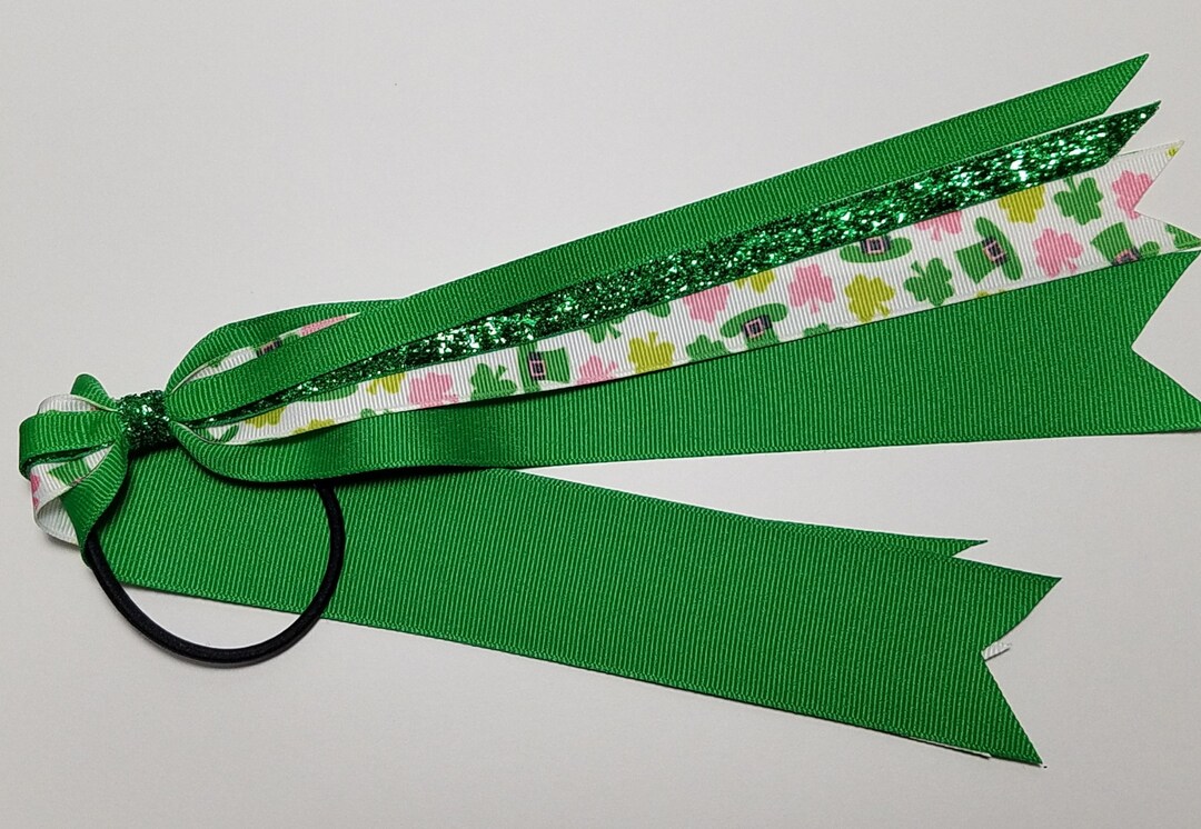 St. Patrick's Day Ponytail Streamer *you Choose Solid Ribbon Color ...
