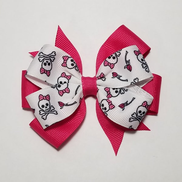 Skull Hair Bow - Etsy