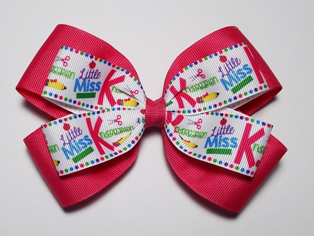 5" Kindergarten Hair Bow *you Choose Solid Bow Color* - Etsy