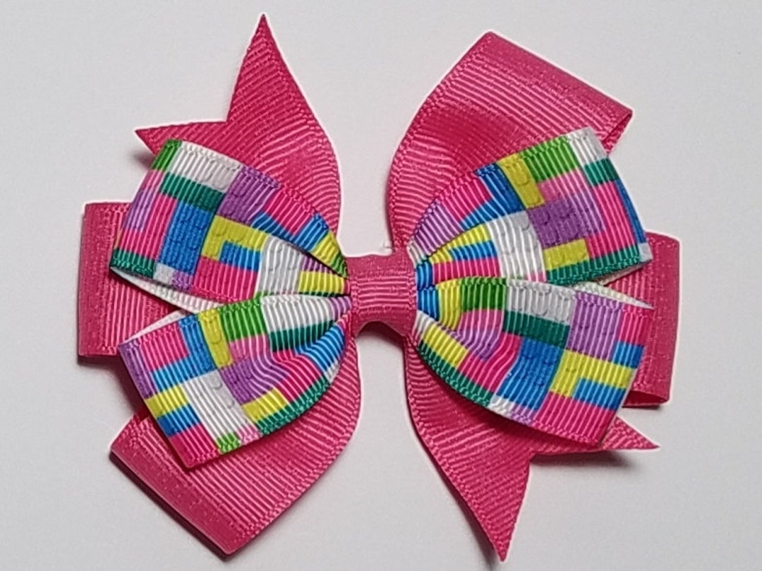 3.5 Building Blocks Hair Bow you Choose Solid Bow - Etsy