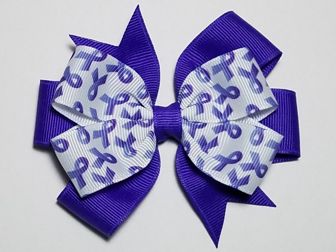 3.5" Periwinkle Purple Awareness Hair Bow - Etsy