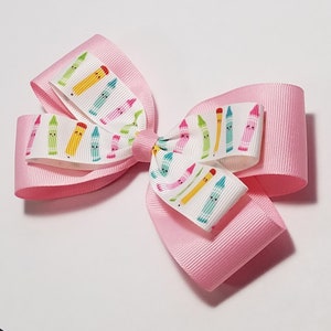 5" Crayon Hair Bow *you Choose Solid Bow Color* - Etsy
