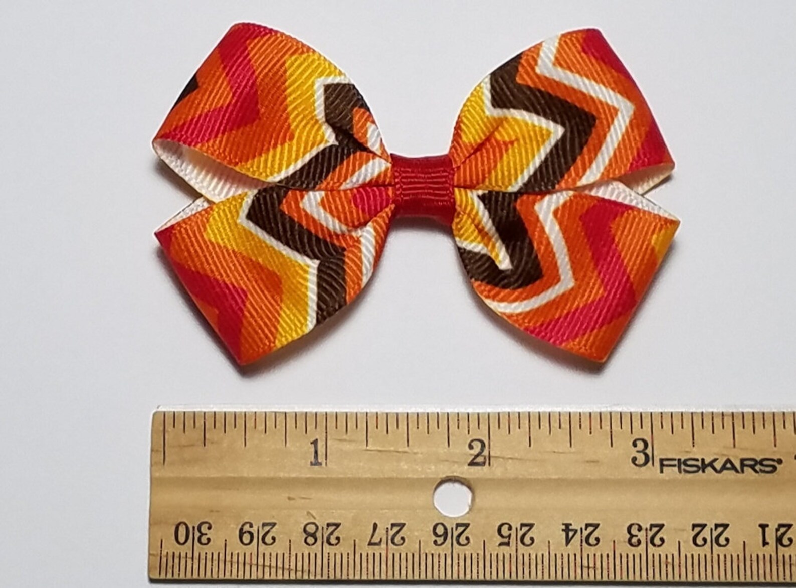 3" Fall Chevron Hair Bow - Etsy