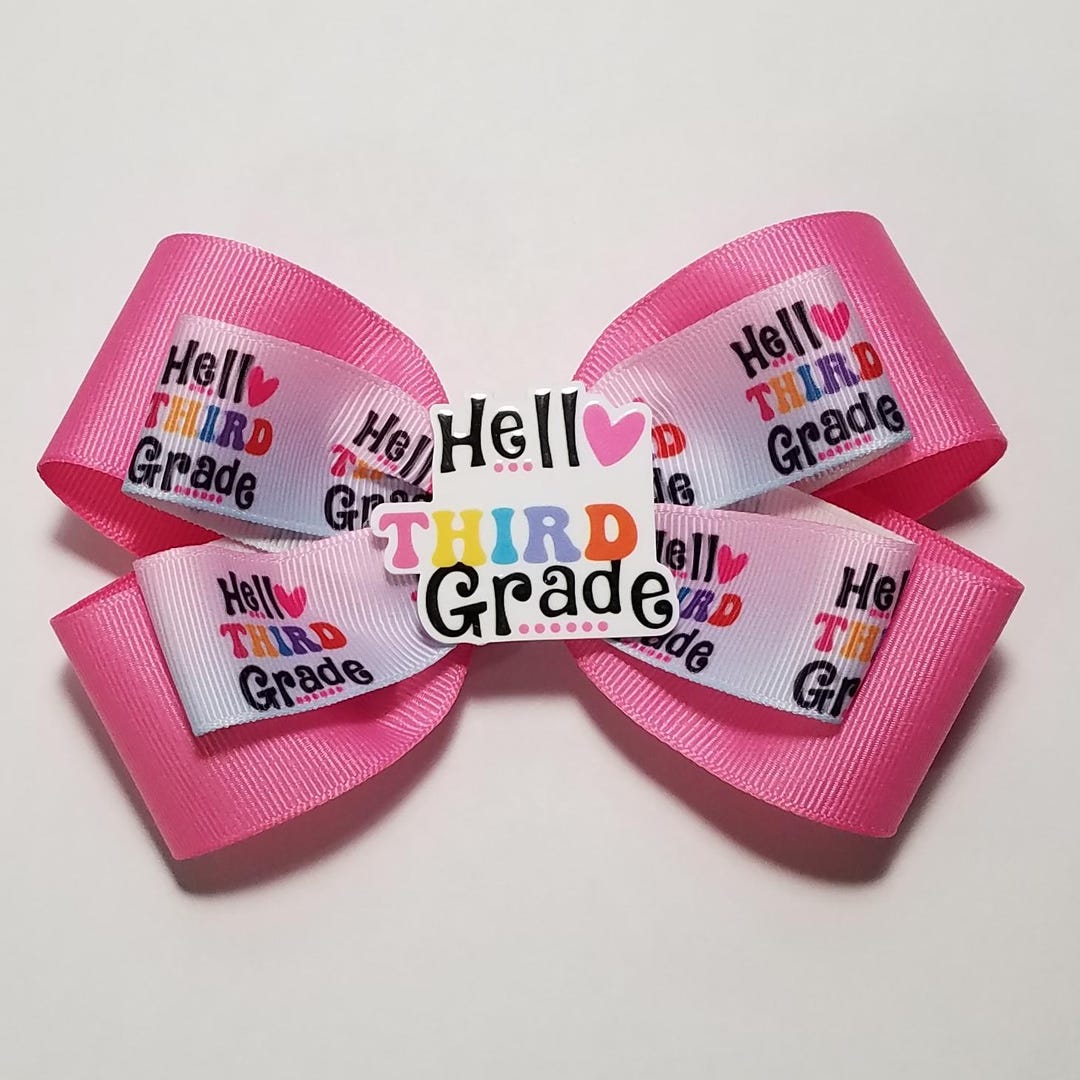 5" 3rd Grade Hair Bow *you Choose Solid Bow Color* - Etsy