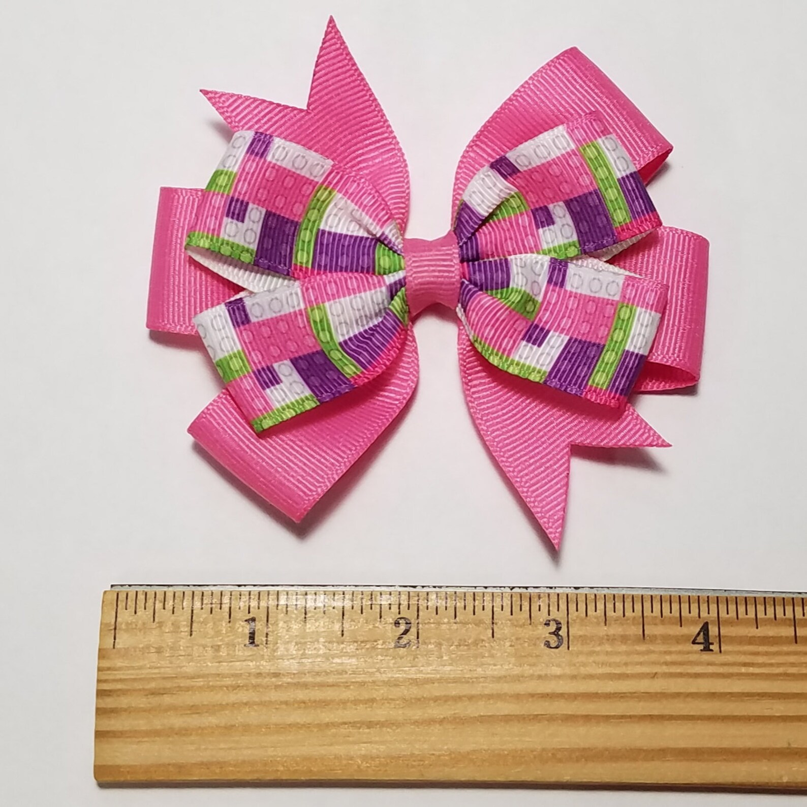 3.5" Building Blocks Hair Bow *you Choose Solid Bow Color* - Etsy