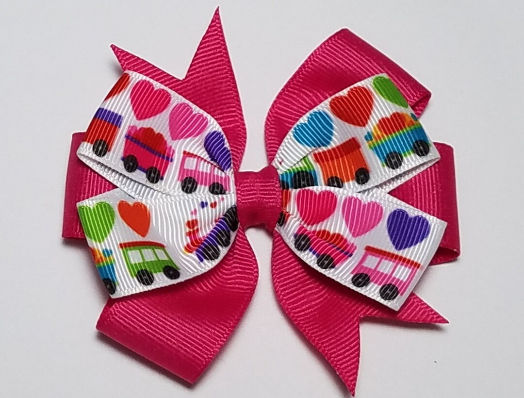 3.5" Train Hair Bow *you Choose Solid Bow Color* - Etsy
