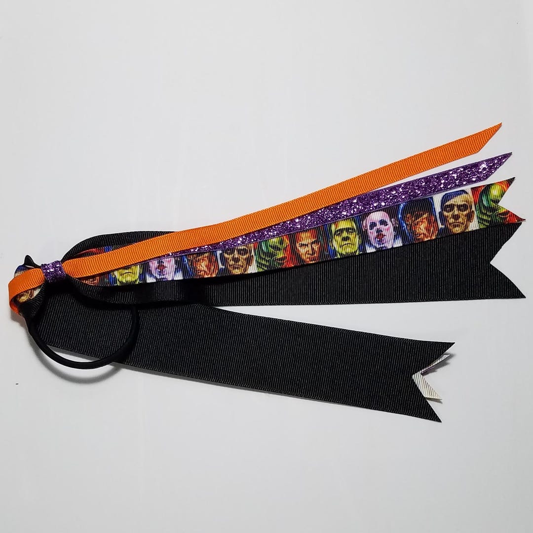 Horror Movie Monsters Ponytail Streamer *you Choose Solid Ribbon Color ...