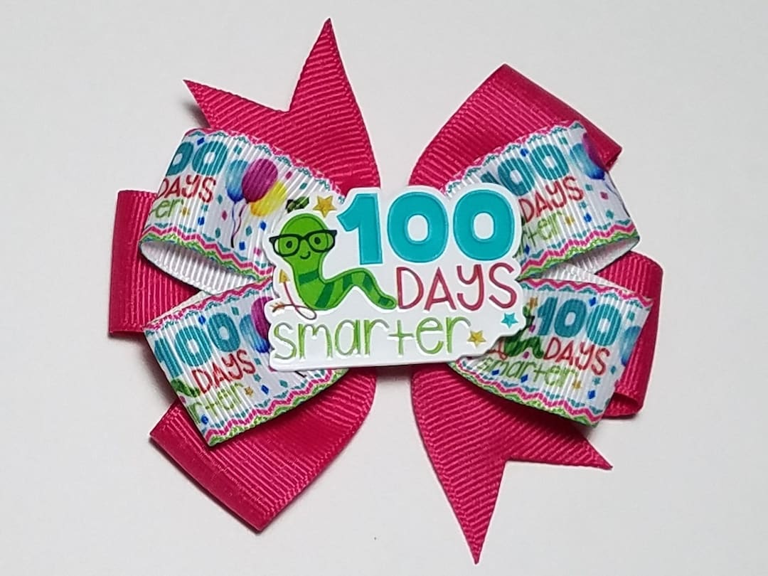 3.5" 100 Days Smarter Hair Bow *you Choose Solid Bow Color* - Etsy