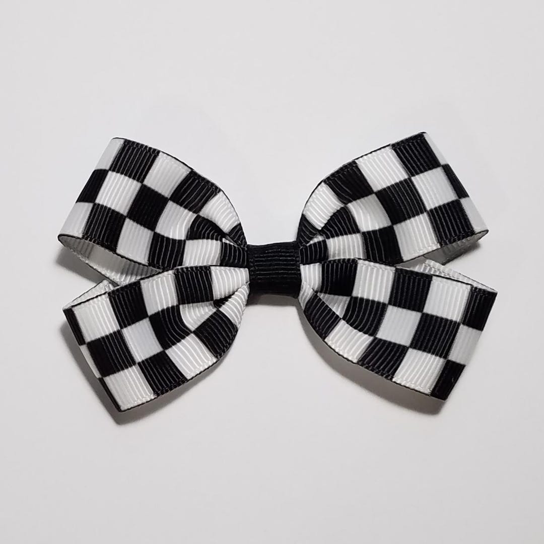 3" Checkered Flag Racing Hair Bow - Etsy