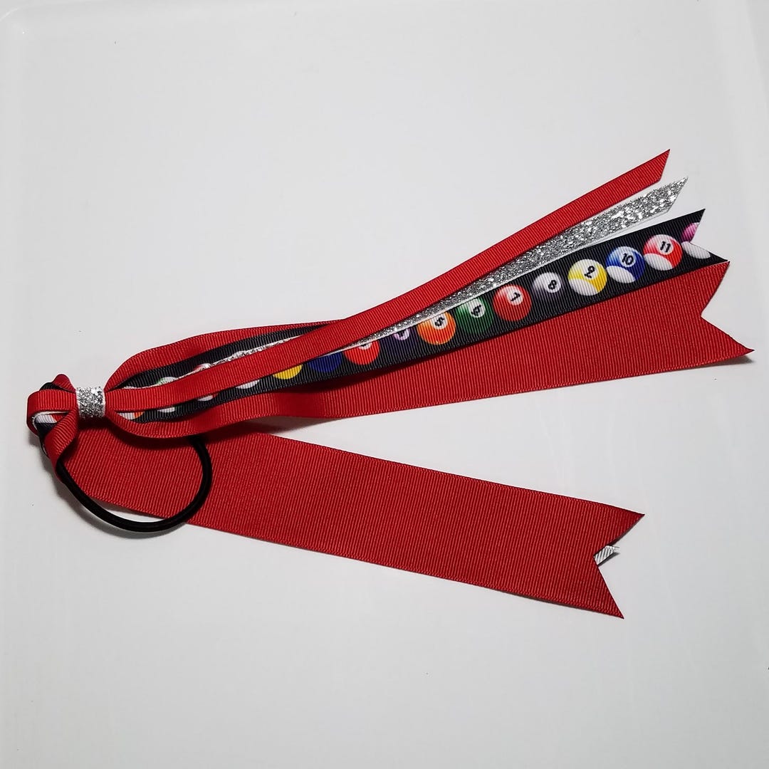 Billiard Balls Ponytail Streamer *you Choose Solid Ribbon Color ...