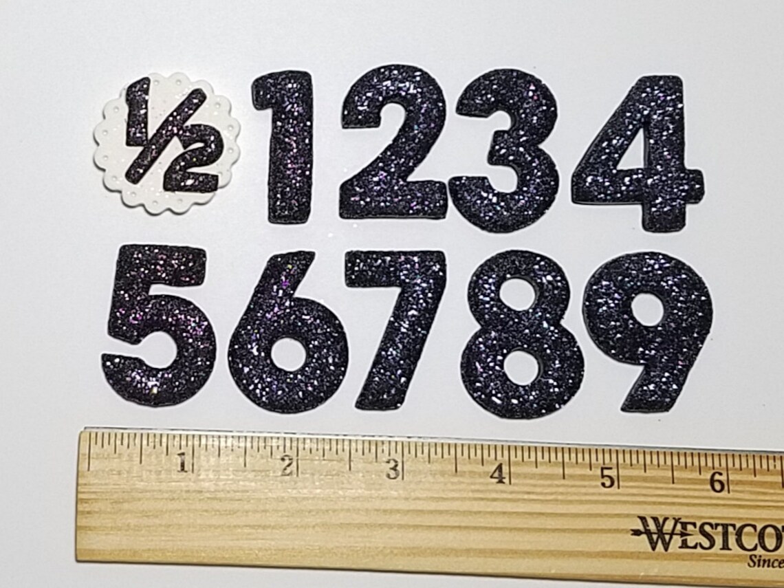 Black Glitter Birthday Number Add On | Etsy