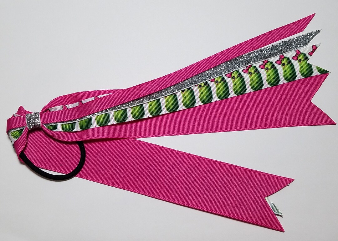 9" Pickle Ponytail Streamer *you Choose Solid Ribbon Color- Glitter ...
