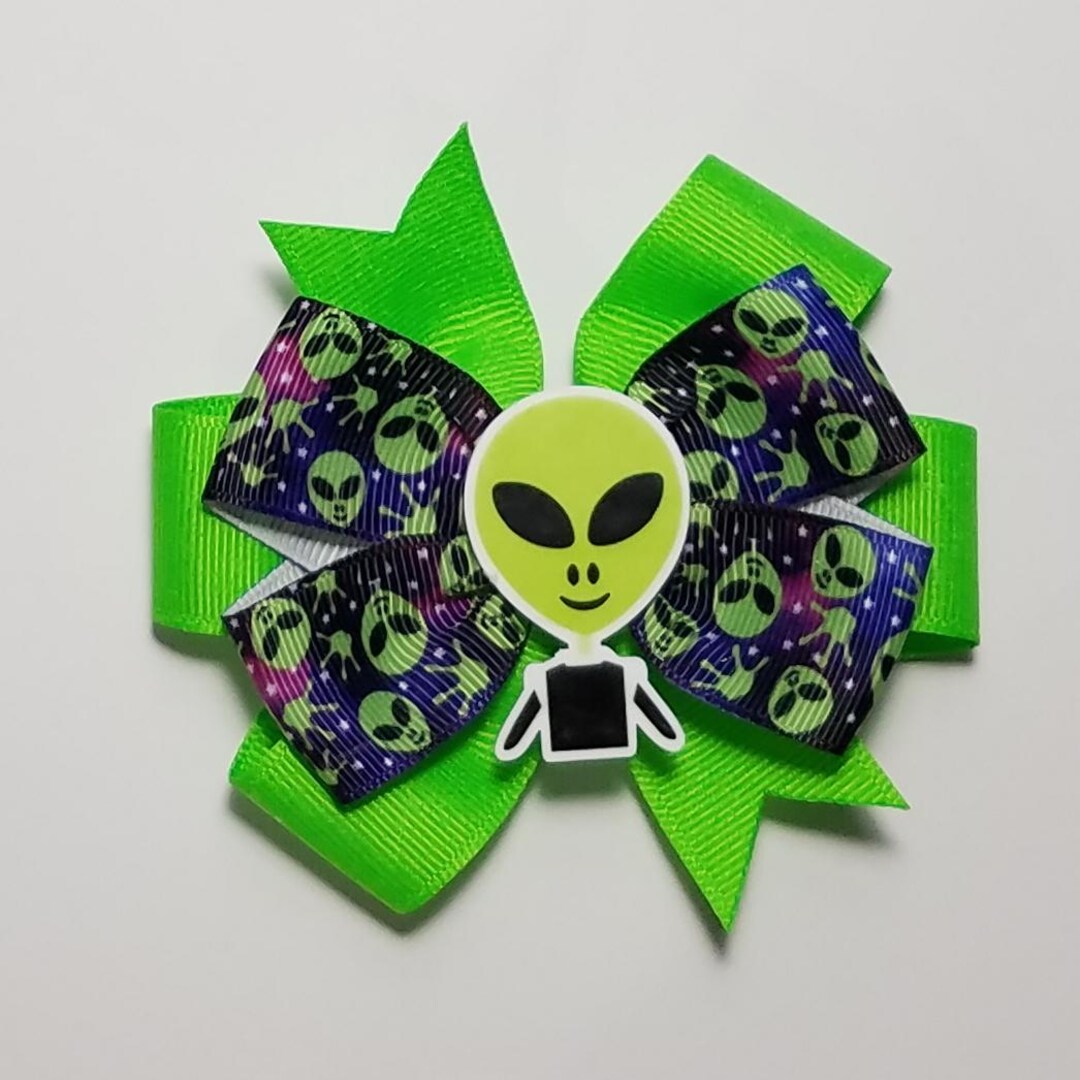 3.5" Alien Hair Bow *you Choose Solid Bow Color* - Etsy