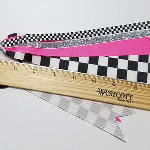 Checkered Flag Racing Ponytail Streamer you Choose Color & - Etsy