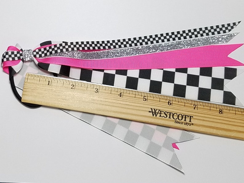 Checkered Flag Racing Ponytail Streamer you Choose Color & | Etsy