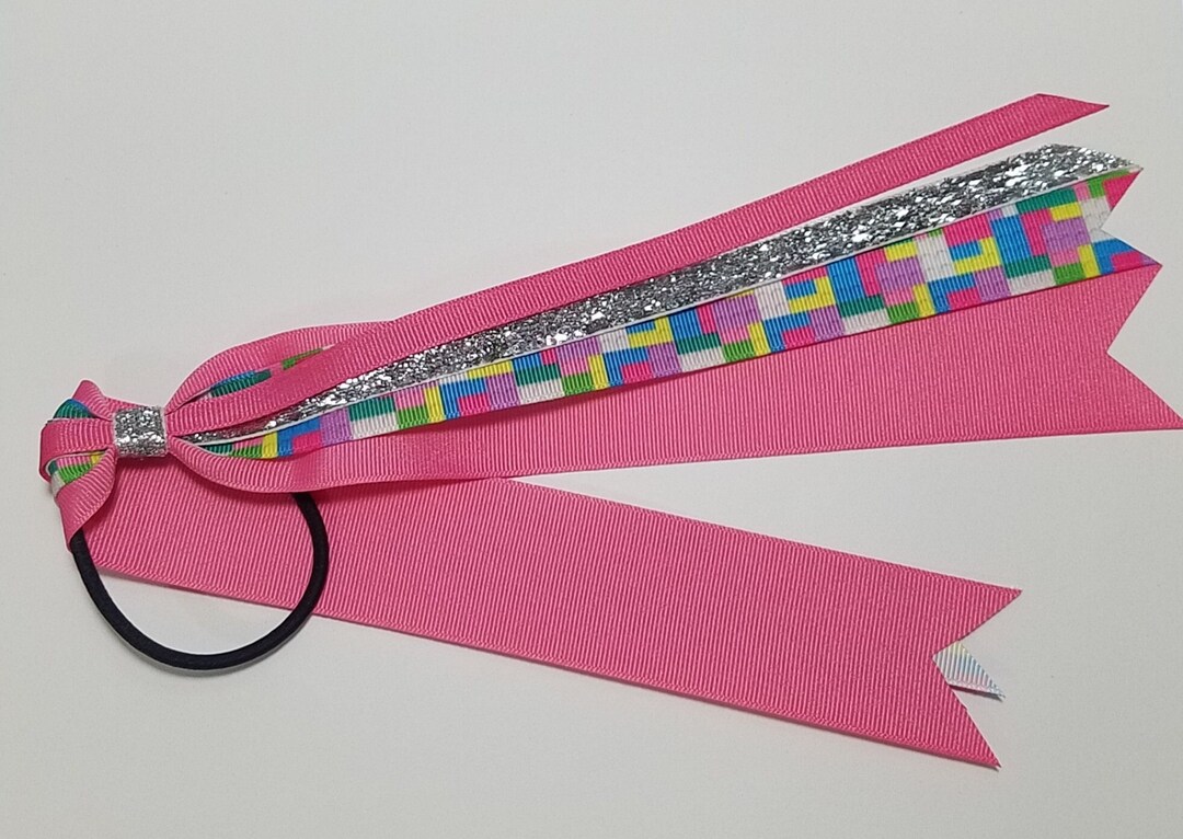 Building Blocks Ponytail Streamer *you Choose Solid Ribbon Color ...