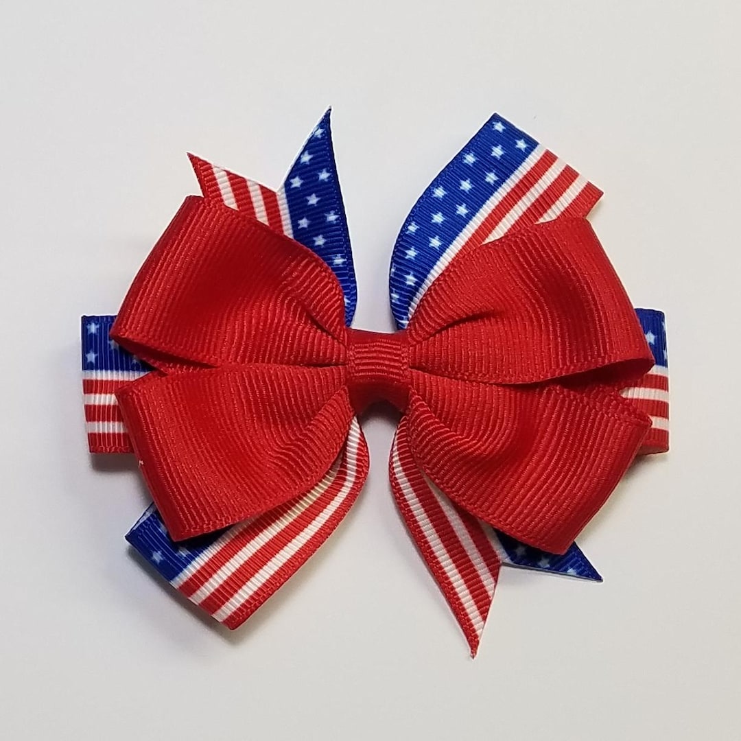 3.5" American Flag Hair Bow *CLEARANCE* - Etsy