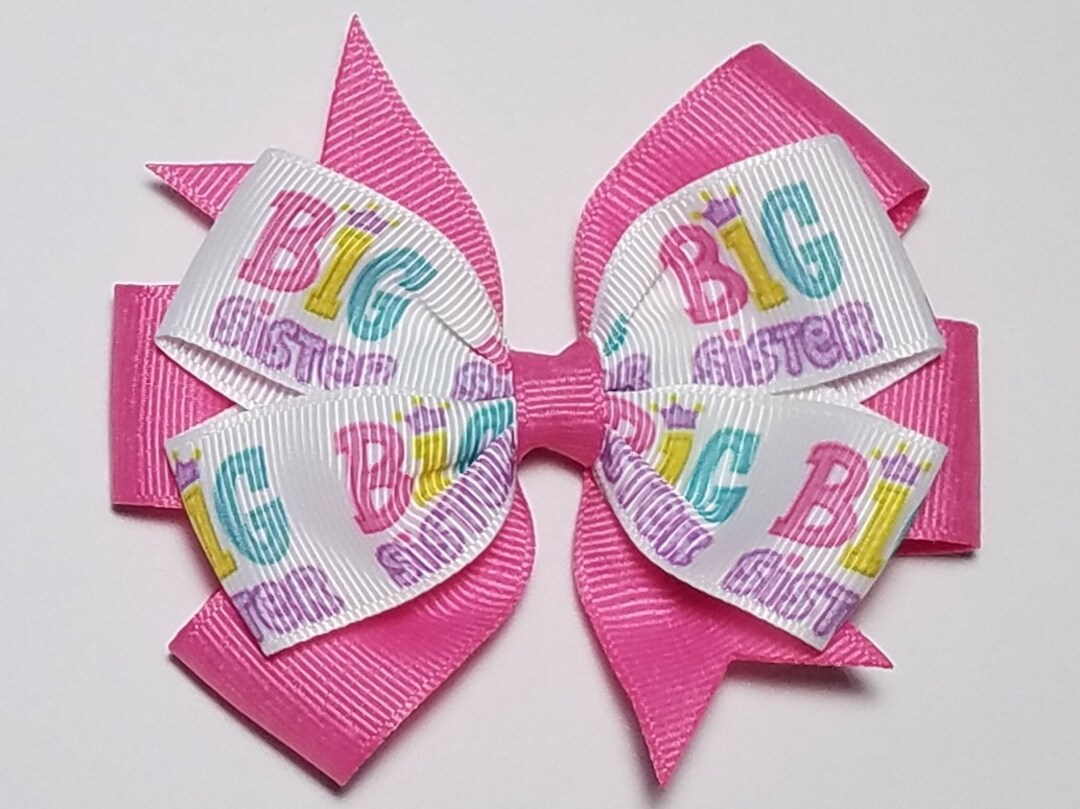 3.5 Big Sister Hair Bow you Choose Solid Bow Color - Etsy