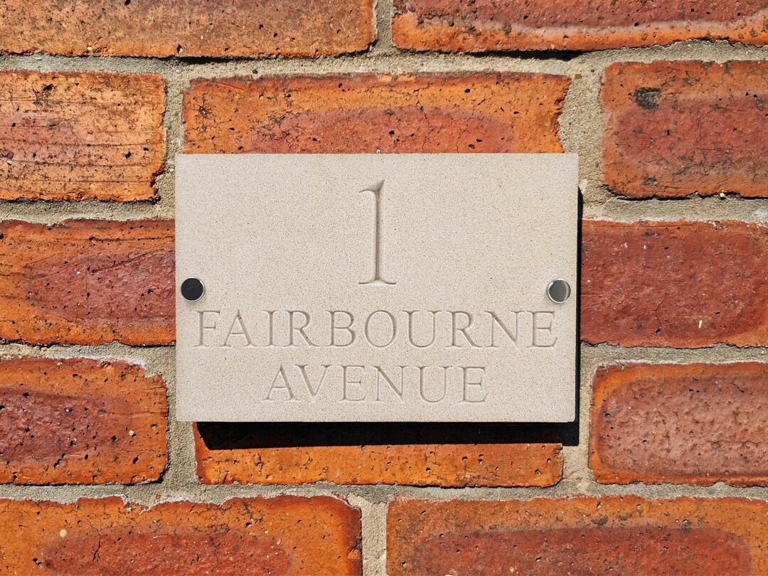 Stone House Sign in Grey Natural Jesmonite | Large 23 X 15 Cm ...