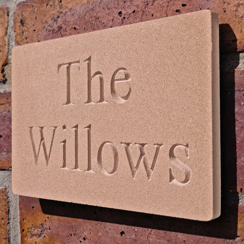 Terracotta Stone House Sign 17 X 13cm Jesmonite Finish Rectangular ...
