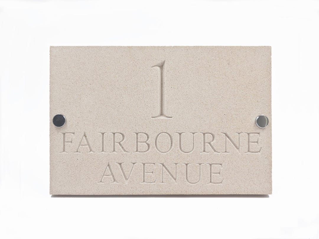 House Sign Natural Stone | Large 23 X 15 Cm Jesmonite Plaque | Engraved ...