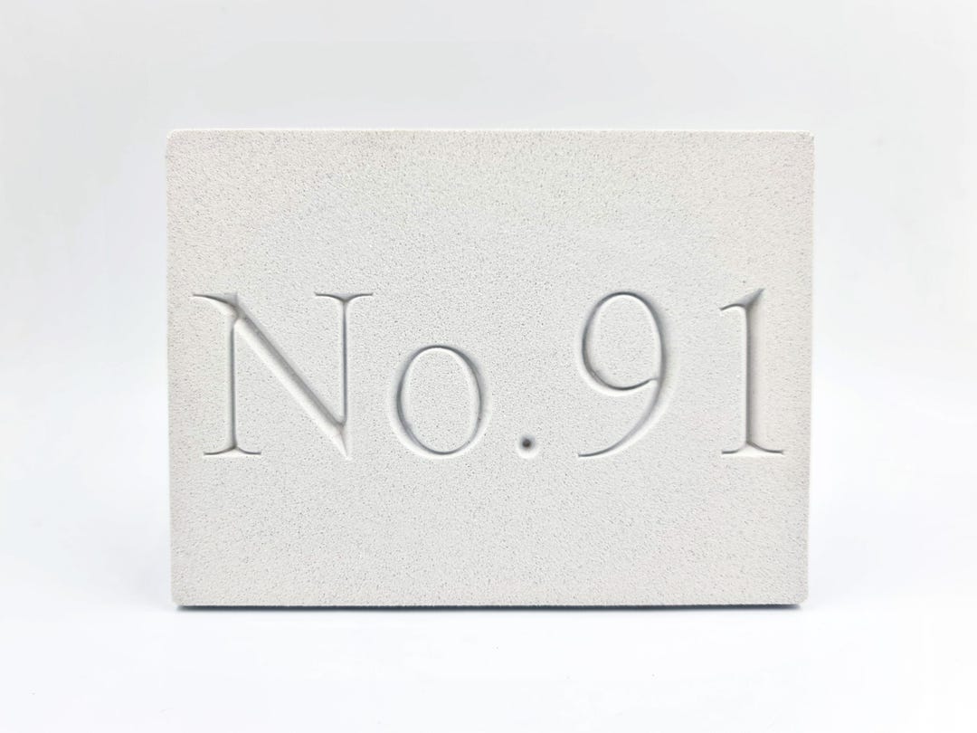 White Marble Stone House Sign | Jesmonite Plaque Personalised Custom ...