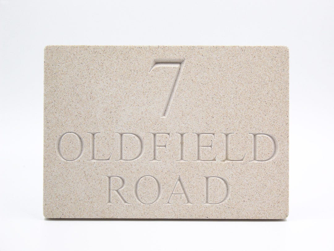Natural Stone House Sign | Jesmonite Plaque | 17 X 13 Cm Size ...