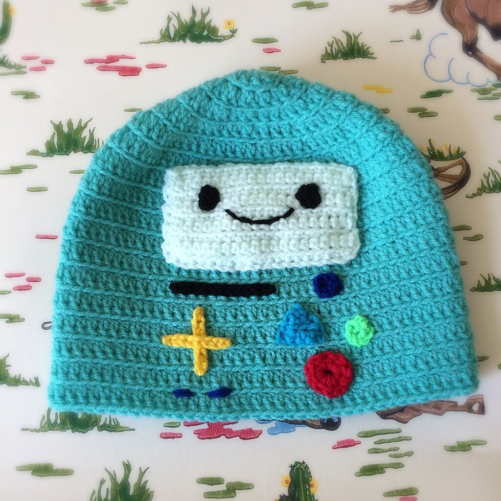BMO Beemo Inspired Hat From Adventure Time. Crocheted Hat | Etsy