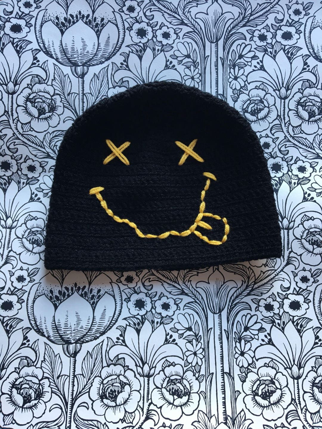 Nirvana Smiley Beanie Childrens Hat. Hand Crocheted in Soft Wool ...