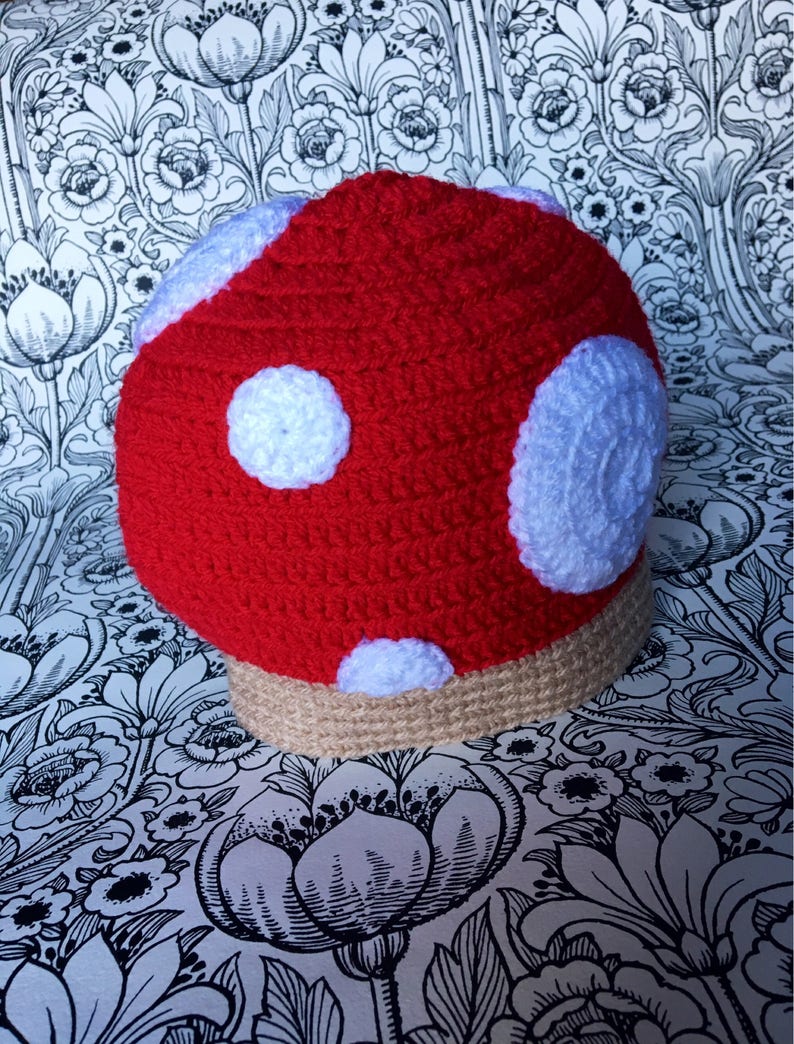 Toadstool childrens hat crocheted in soft wool. Classic red | Etsy
