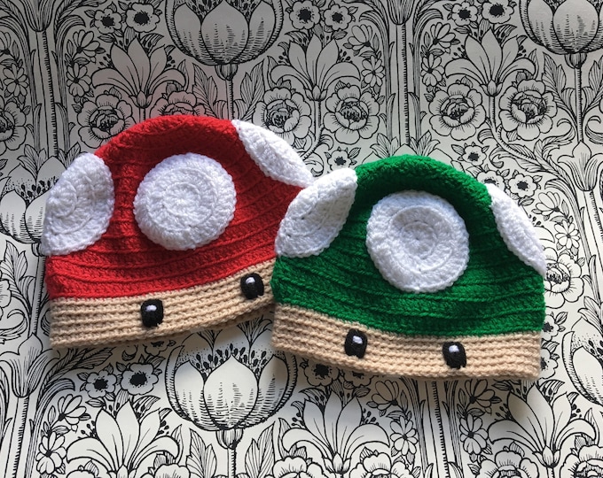 Mario Mushroom Inspired Childrens Hat Hand Crocheted Toadstool Hat ...