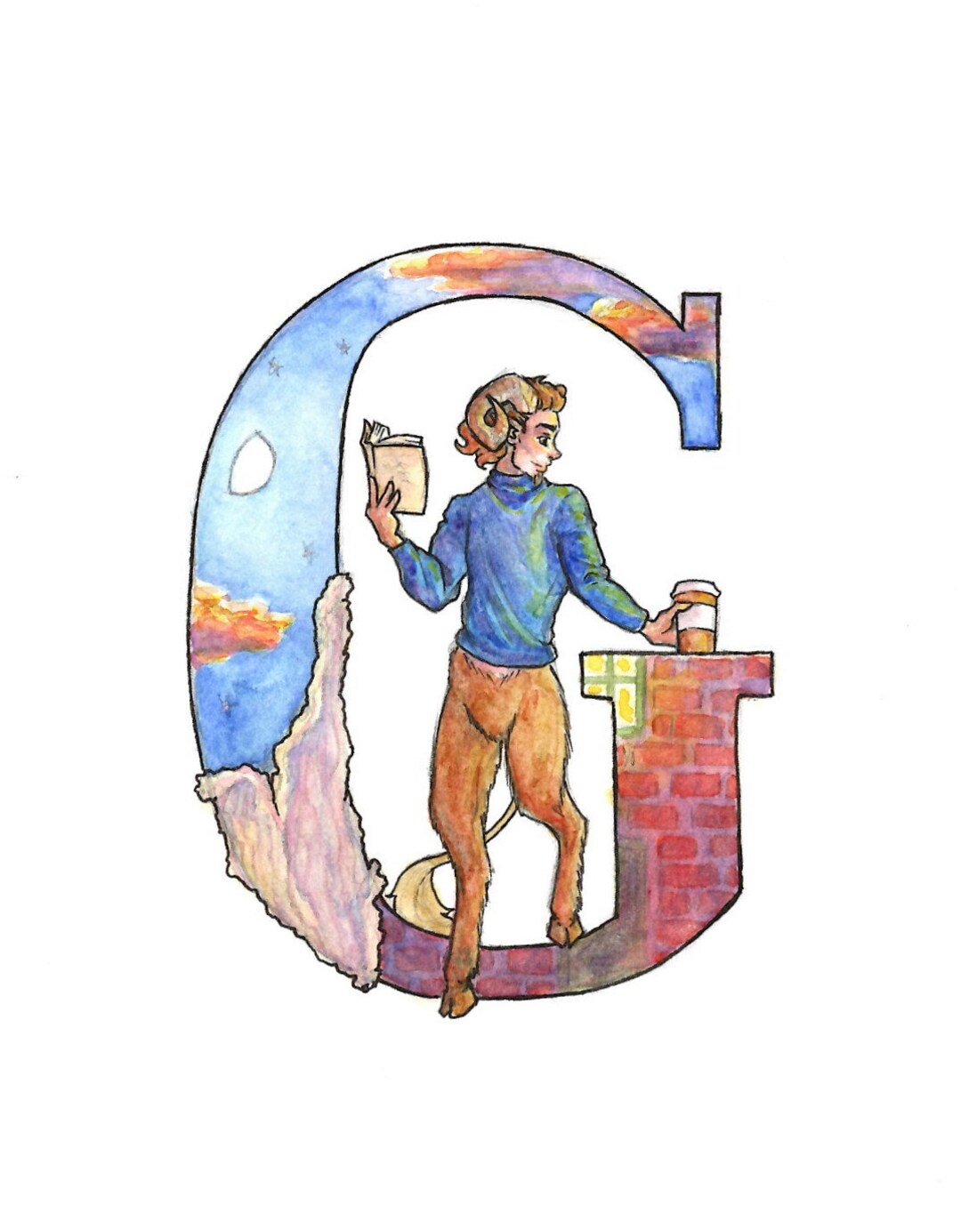 Letter G, Fantasy Alphabet Letters. Fantastical Creatures, Digital ...